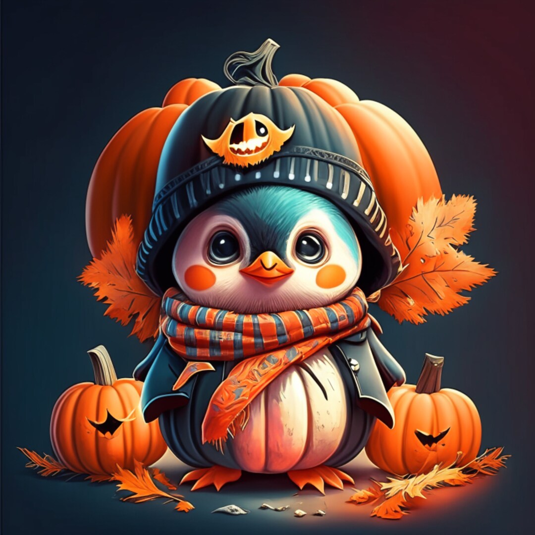 Halloween Penguin Clipart | 300dpi High Resolution | PNG Graphics ...