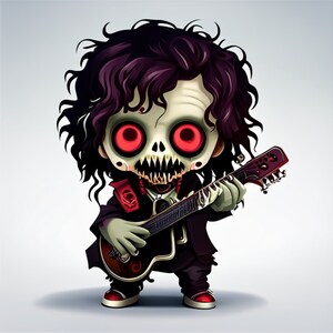Musician Zombie Clipart | Rock Guitar PNG Graphics (digital Download ...