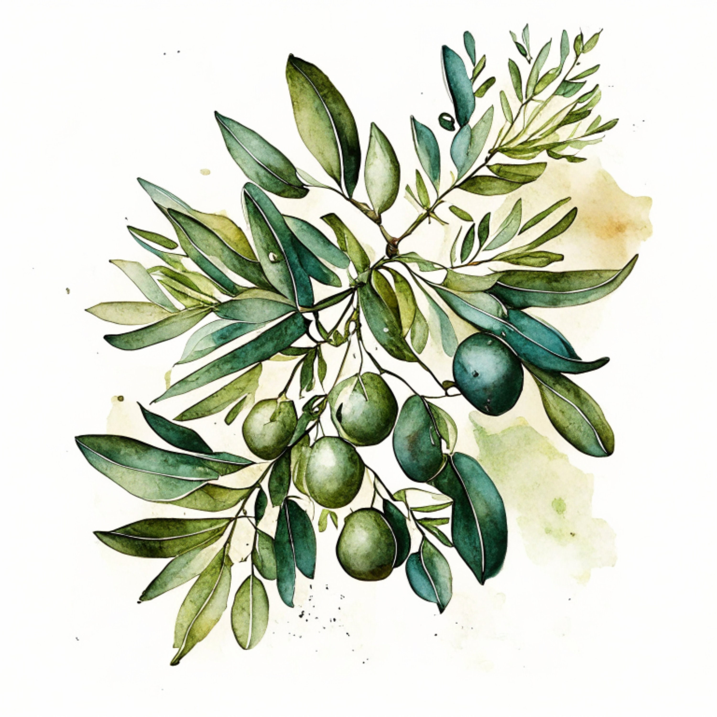 Cute Olive Branches Clipart 300dpi PNG Graphics Instant Download for ...