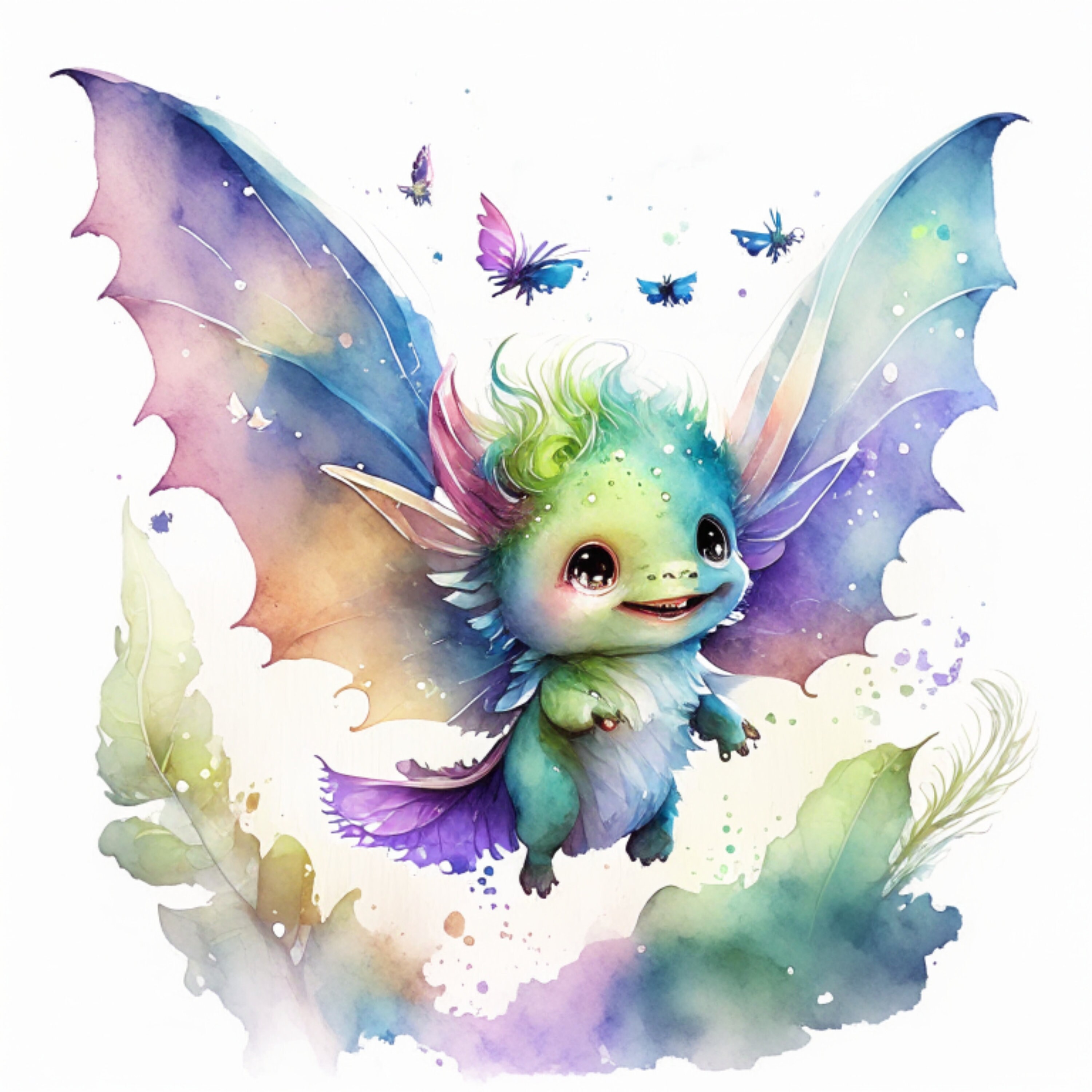 Cute Monster Fairy Clipart 300dpi PNG Graphics Instant Download for ...