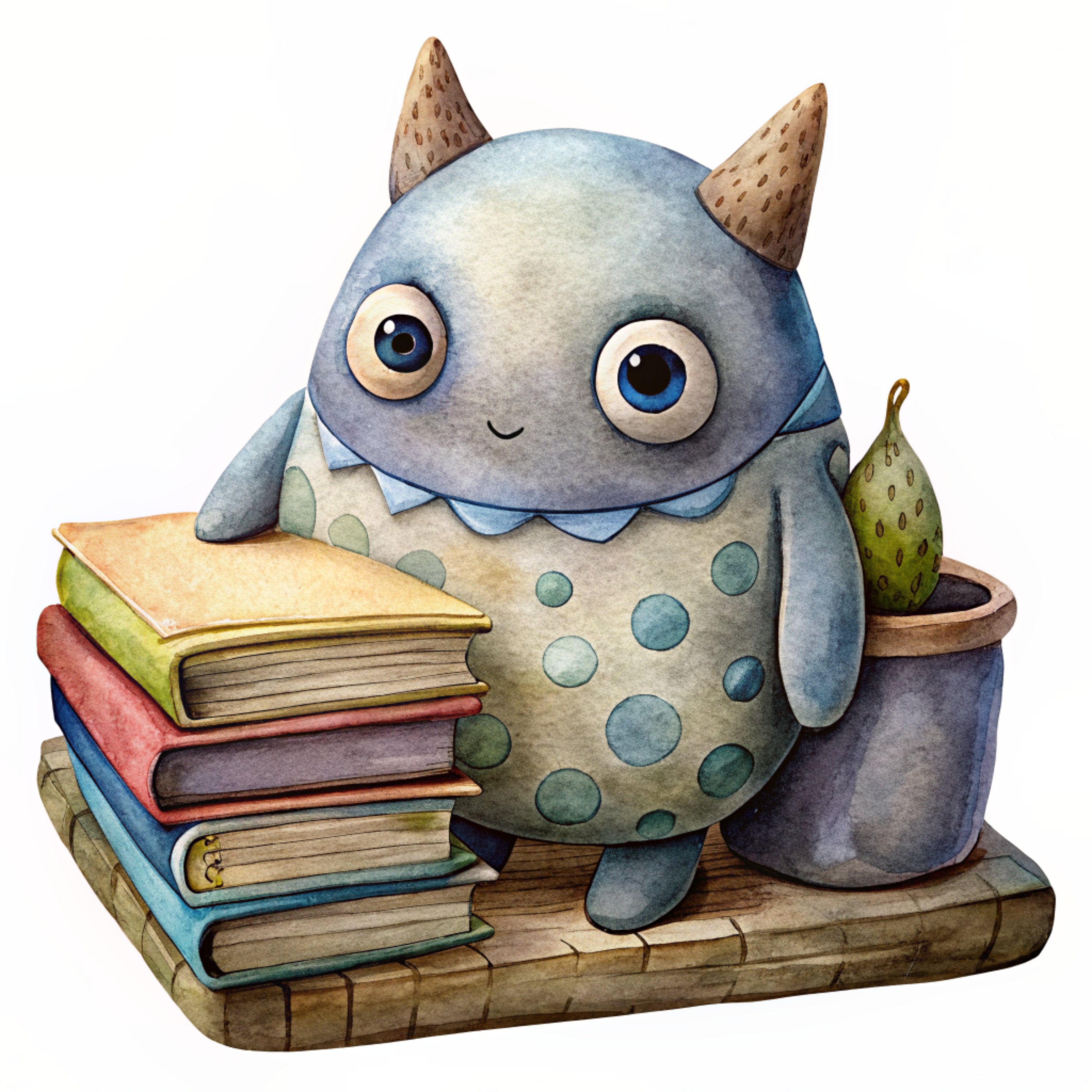 Cute Monster Books Clipart 300dpi High Resolution PNG Graphics Instant ...
