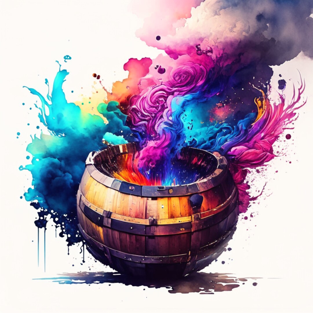 Watercolor Barrel Clipart: High-resolution PNG Graphics (digital ...
