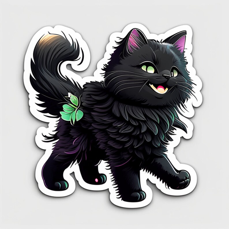 Cute Cat Sticker Print and Cut Digital PNG Sticker Sheets, 10 Different ...