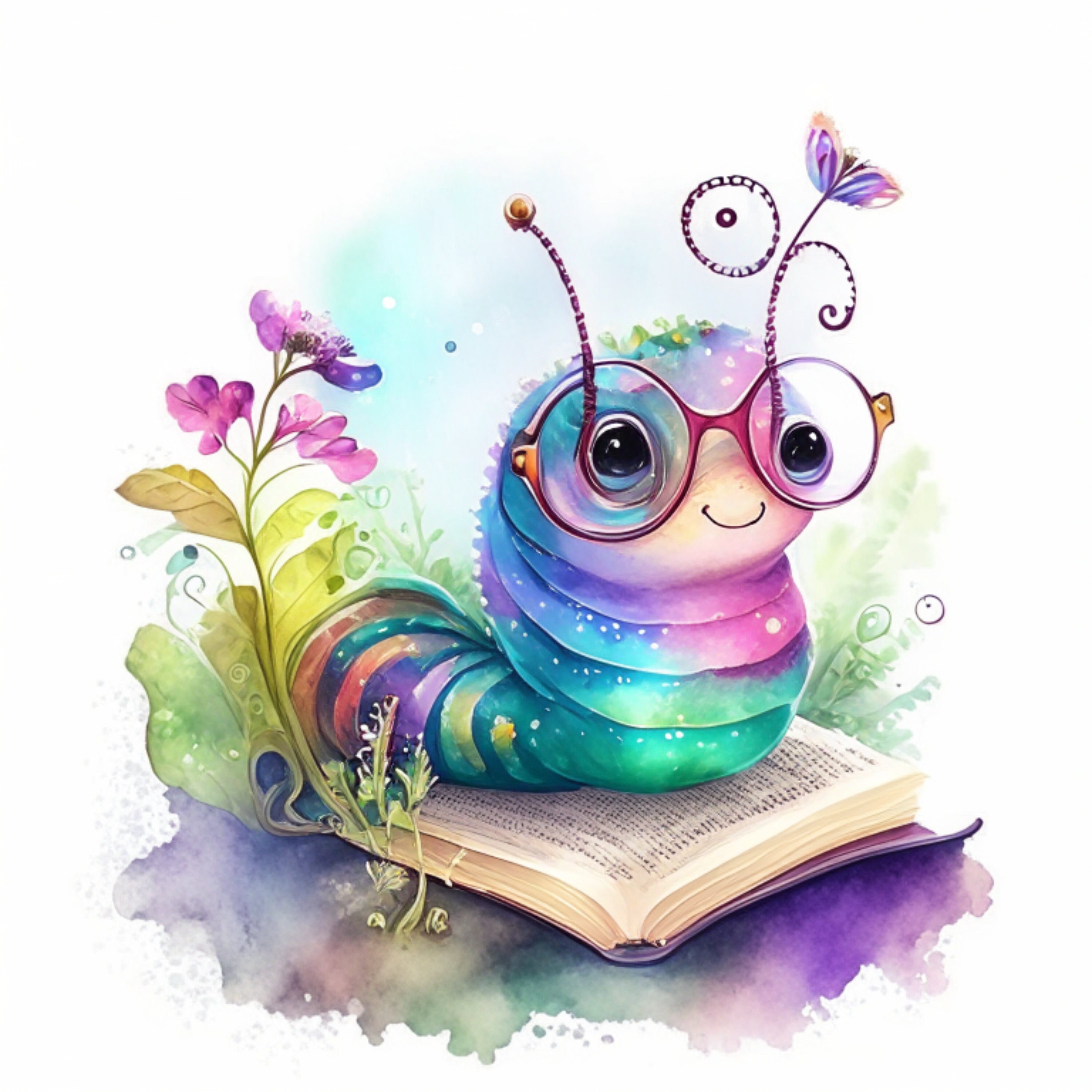 Cute Worm Clipart 300dpi High Resolution PNG Graphics Instant Download ...