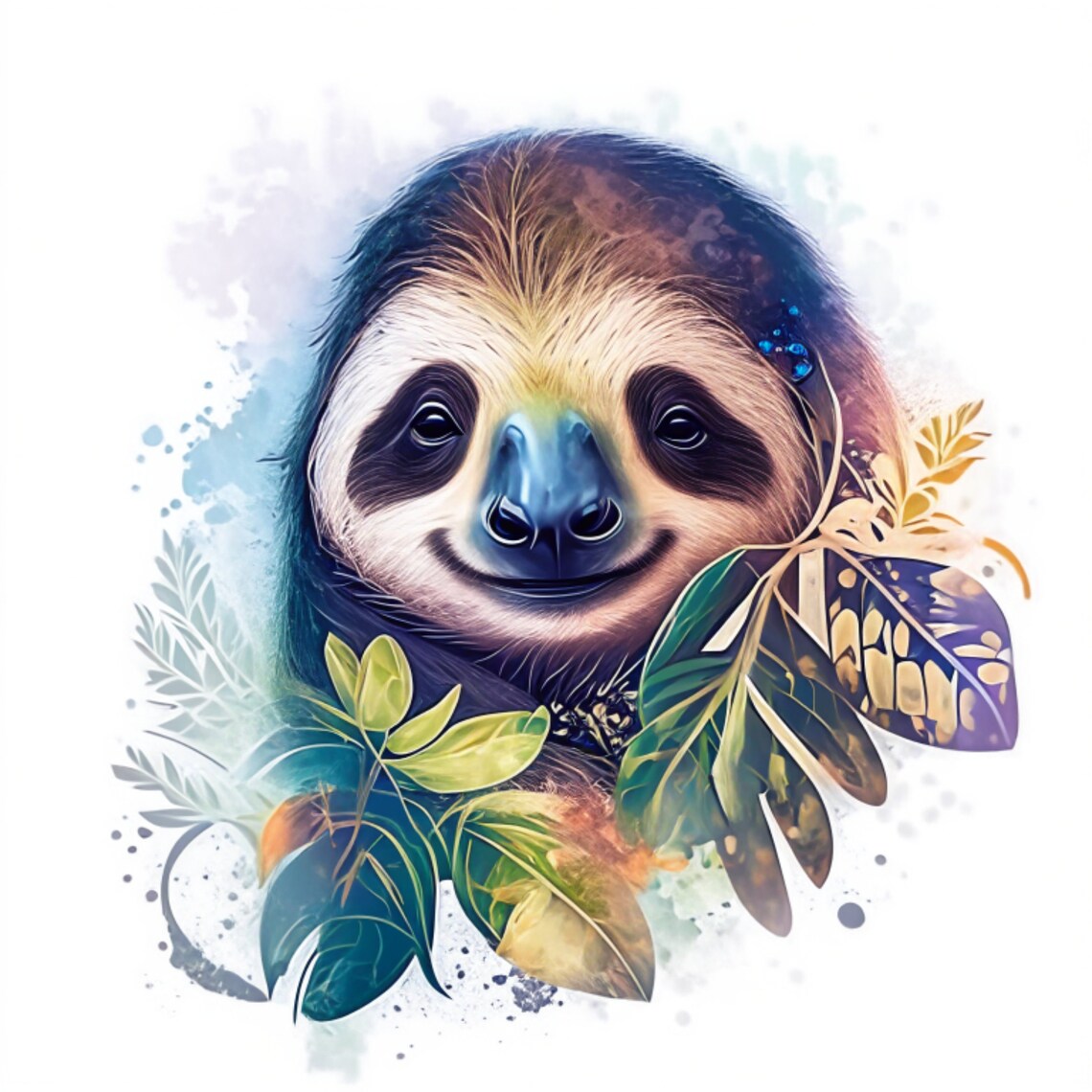 Cute Sloth Clipart 300dpi High Resolution PNG Graphics Instant Download ...