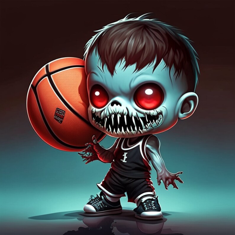 Cute Basketball Zombie Clipart | 300dpi | PNG Graphics | Instant ...