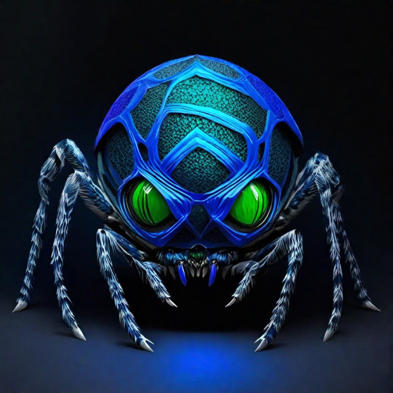 Blue Spider Clipart | 300dpi High Resolution | PNG Graphics | Instant ...