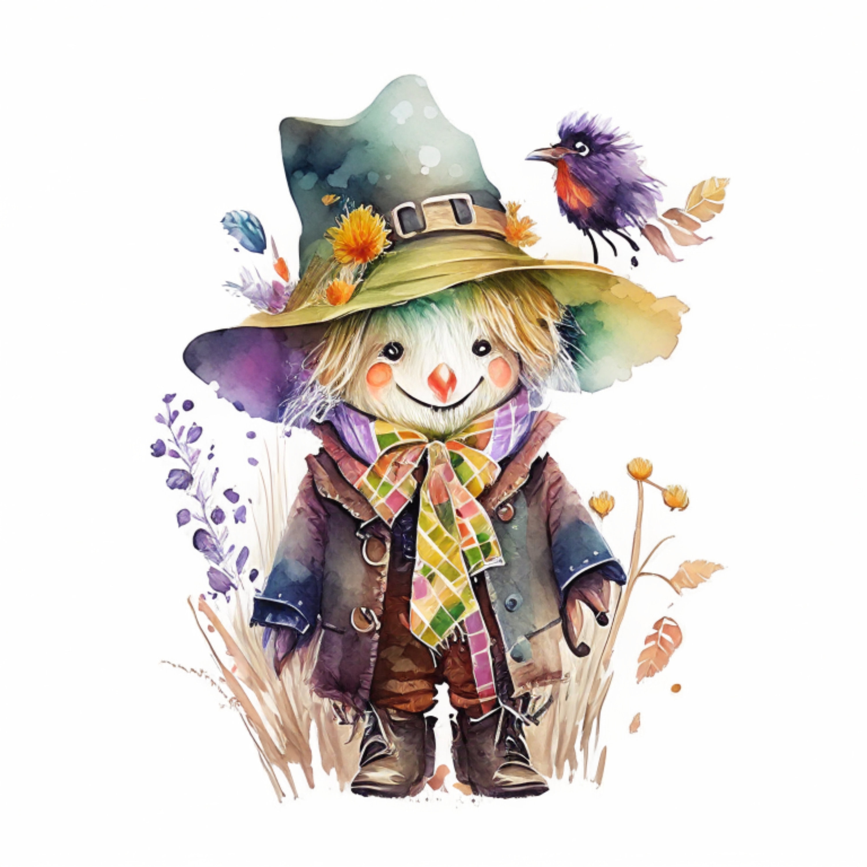Cute Scarecrow Clipart 300dpi High Resolution PNG Graphics - Etsy