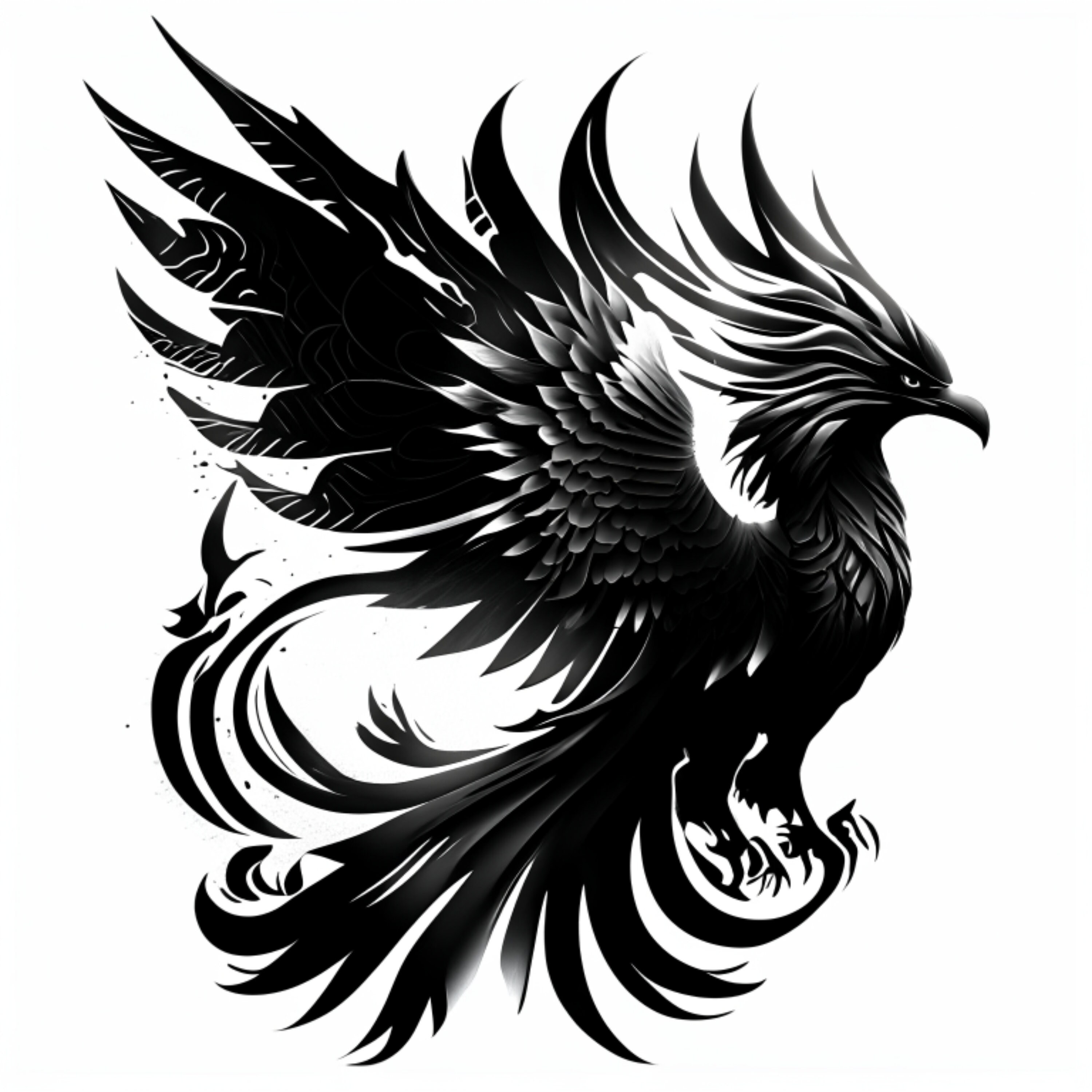 Tattoo Phoenix Clipart | 300dpi High Resolution | PNG Graphics ...