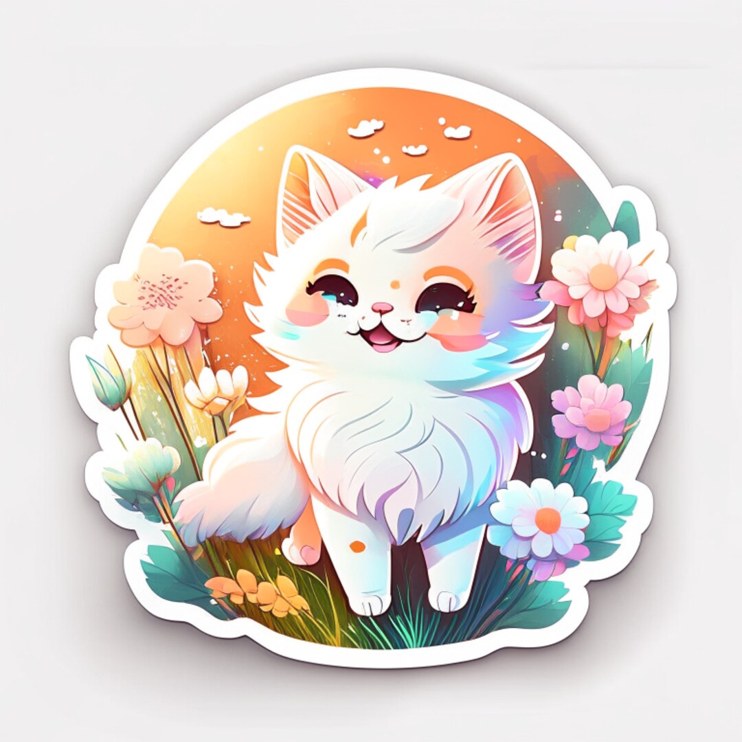 Cute Cat Sticker Print and Cut Digital PNG Sticker Sheets 10 - Etsy