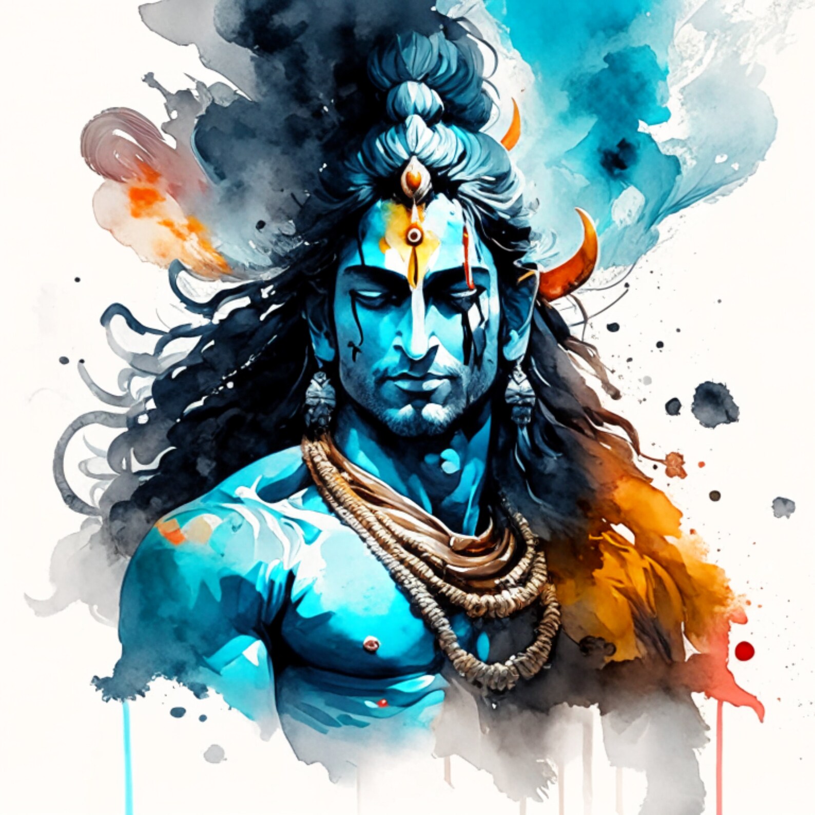 Watercolor Shiva Clipart: High-resolution PNG Graphics (commercial Use ...