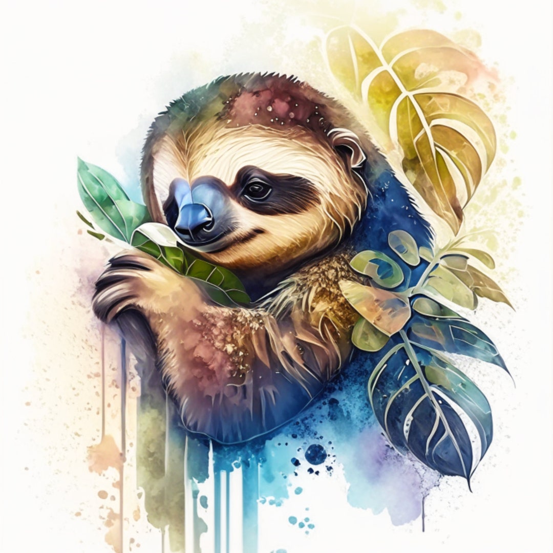 Cute Sloth Clipart 300dpi High Resolution PNG Graphics Instant Download ...