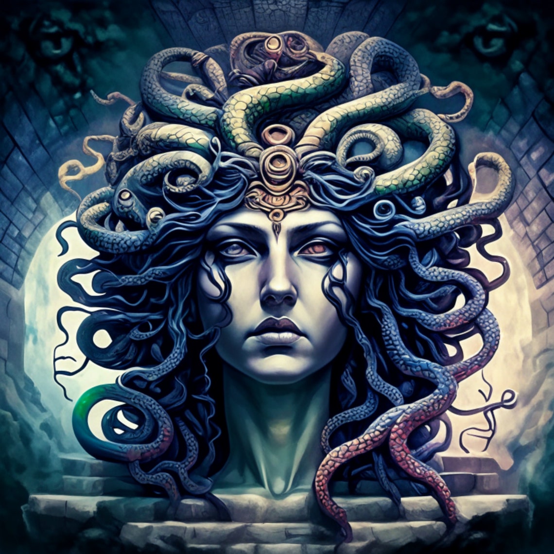 Medusa Clipart 300dpi High Resolution PNG Graphics Instant Download for ...