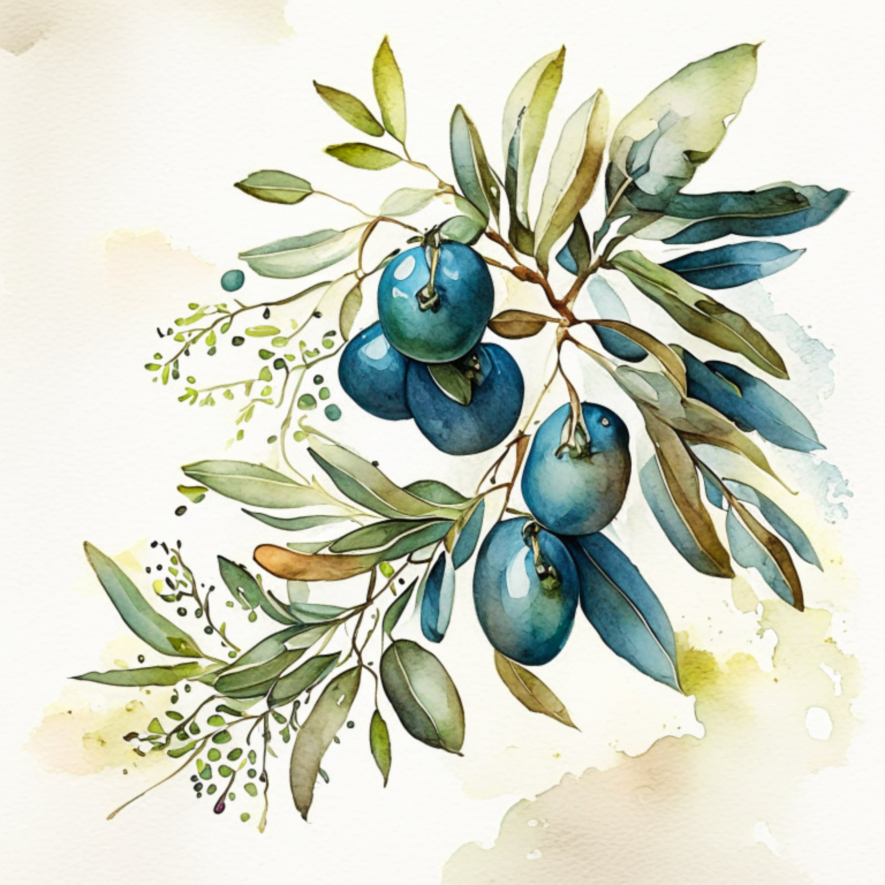 Cute Olive Branches Clipart 300dpi PNG Graphics Instant Download for ...