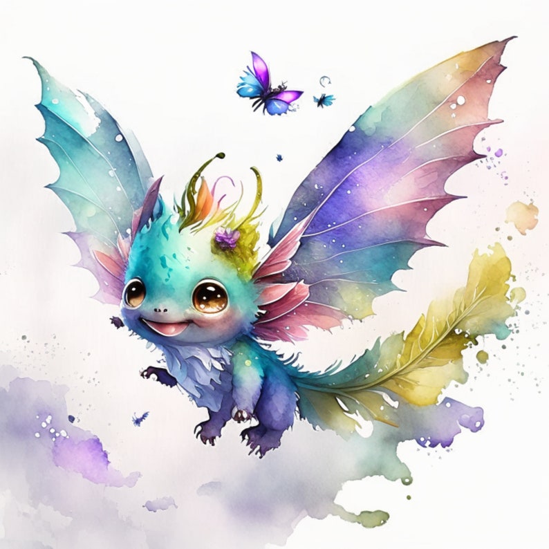 Cute Monster Fairy Clipart | 300dpi | PNG Graphics | Instant Download ...