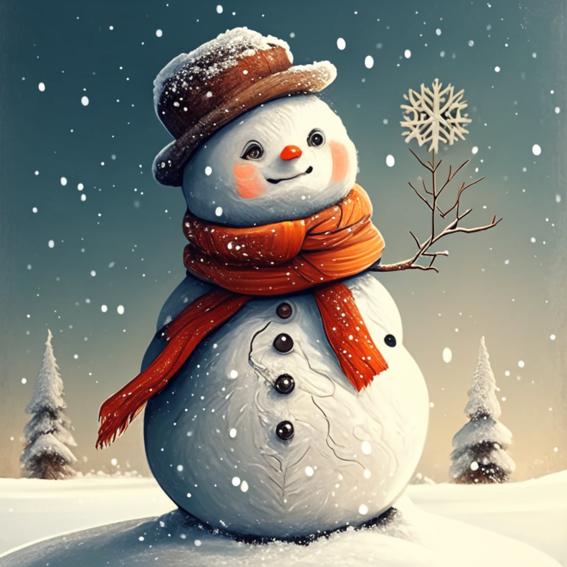 Snowman Clipart 300dpi High Resolution PNG Graphics Instant Download ...