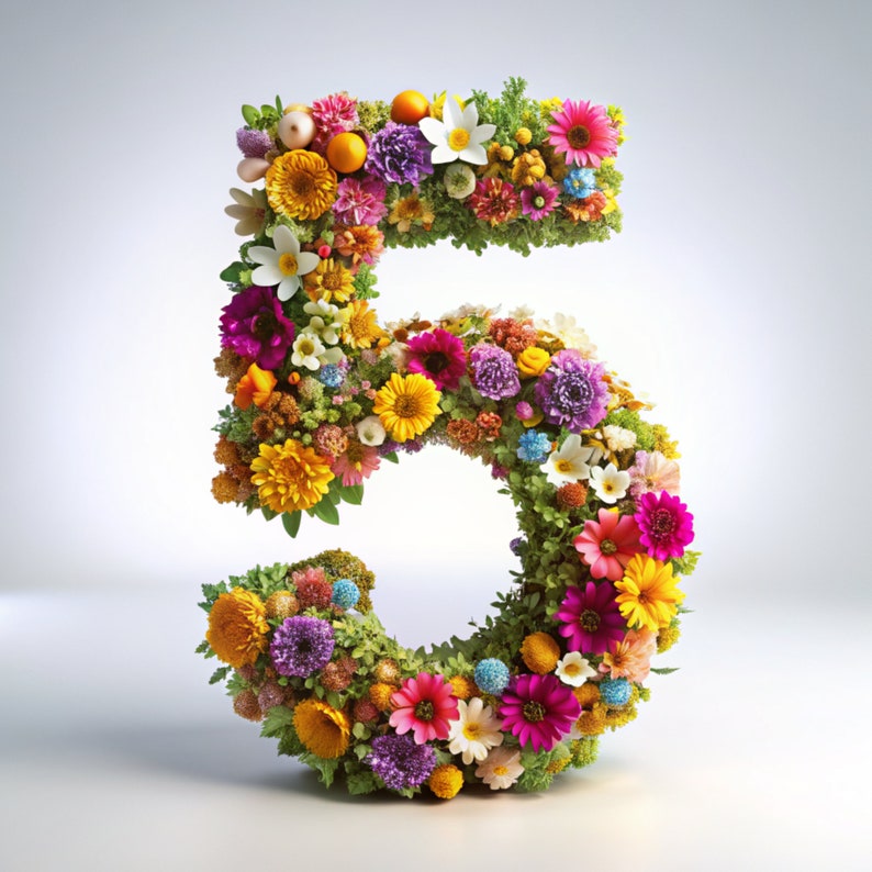 Numbered Flowers Clipart | 300dpi High Resolution | PNG Graphics ...