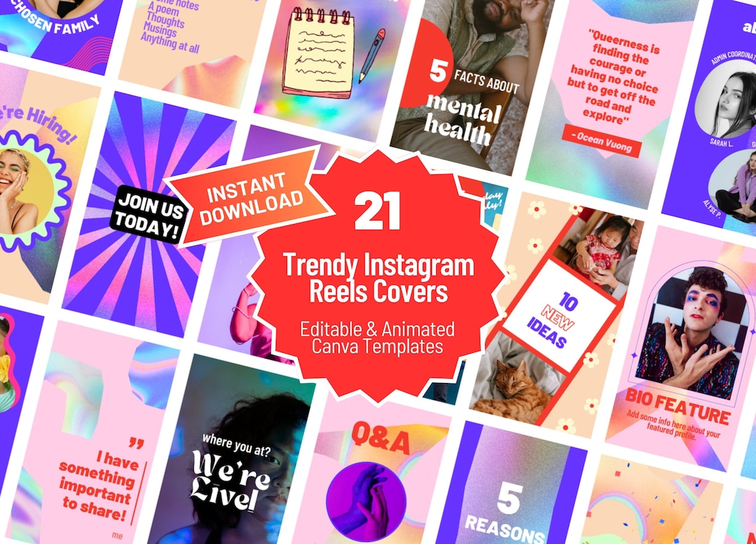 BOLD Instagram Reel Covers Instagram Stories Templates Instagram ...