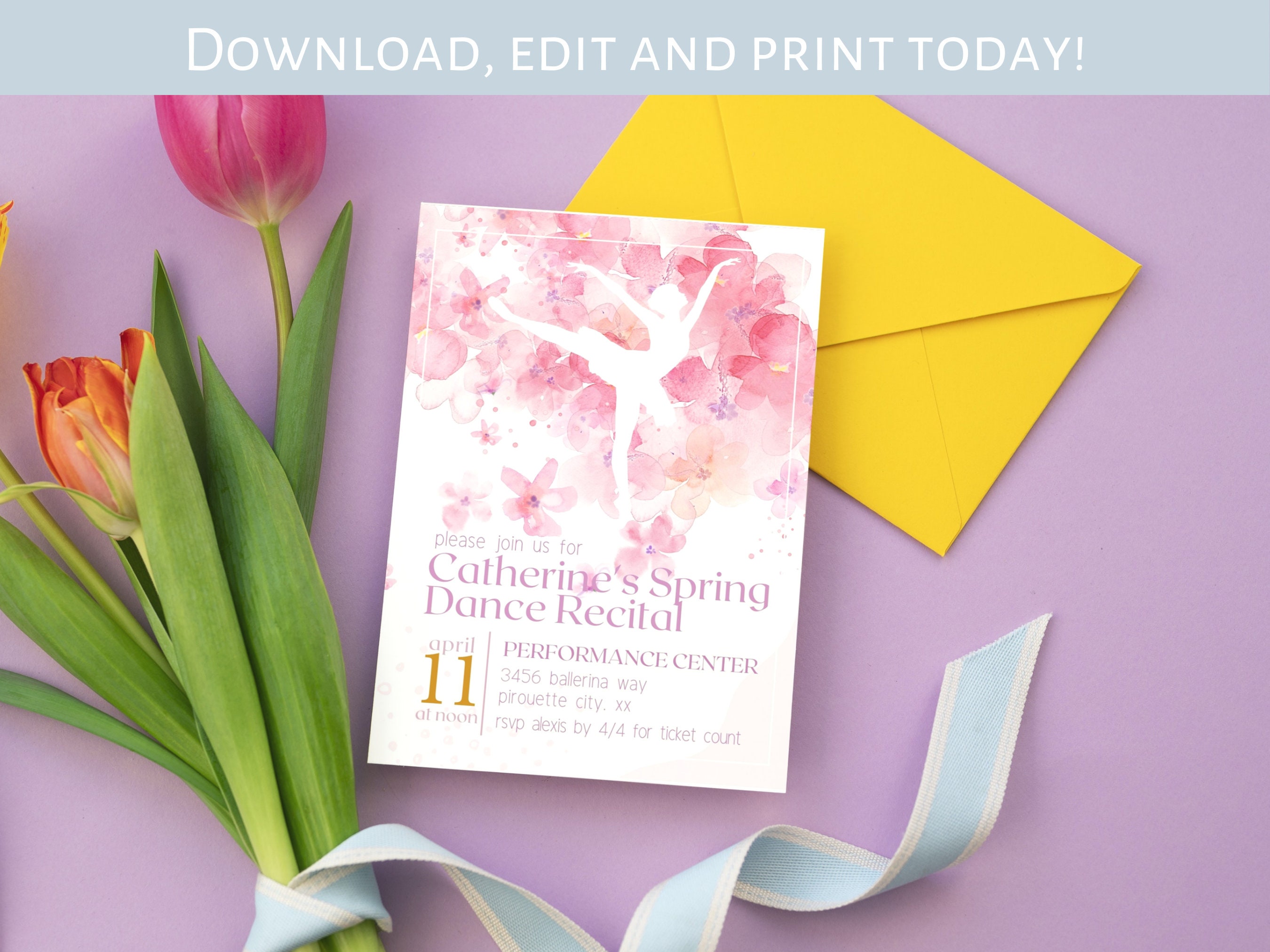 Editable Dance Recital Invitation Template Instant Download, Dance ...