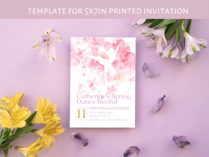Editable Dance Recital Invitation Template Instant Download, Dance ...