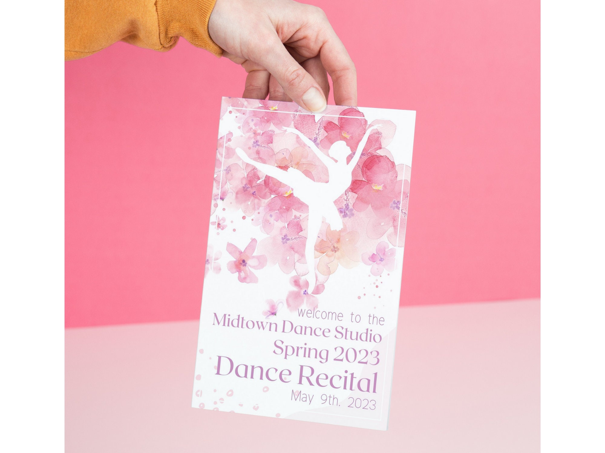 Ballerina Recital Program Template, Editable Dance Recital Program ...