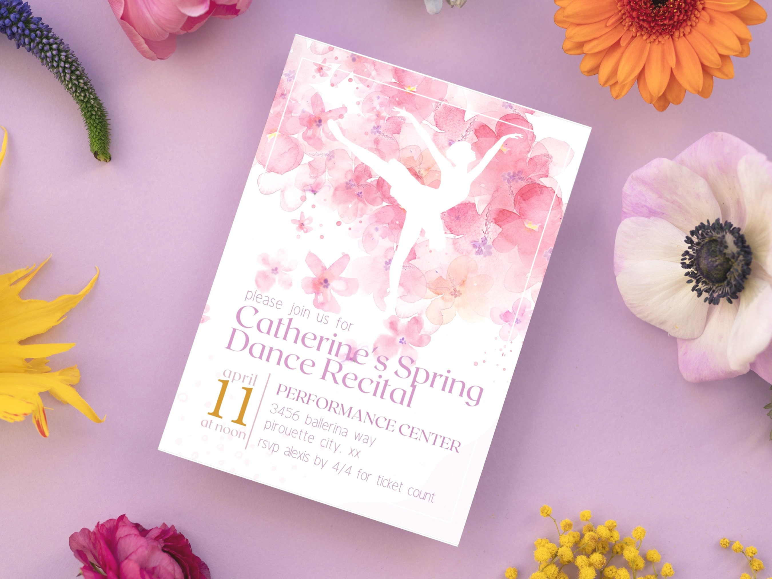 Editable Dance Recital Invitation Template Instant Download, Dance ...