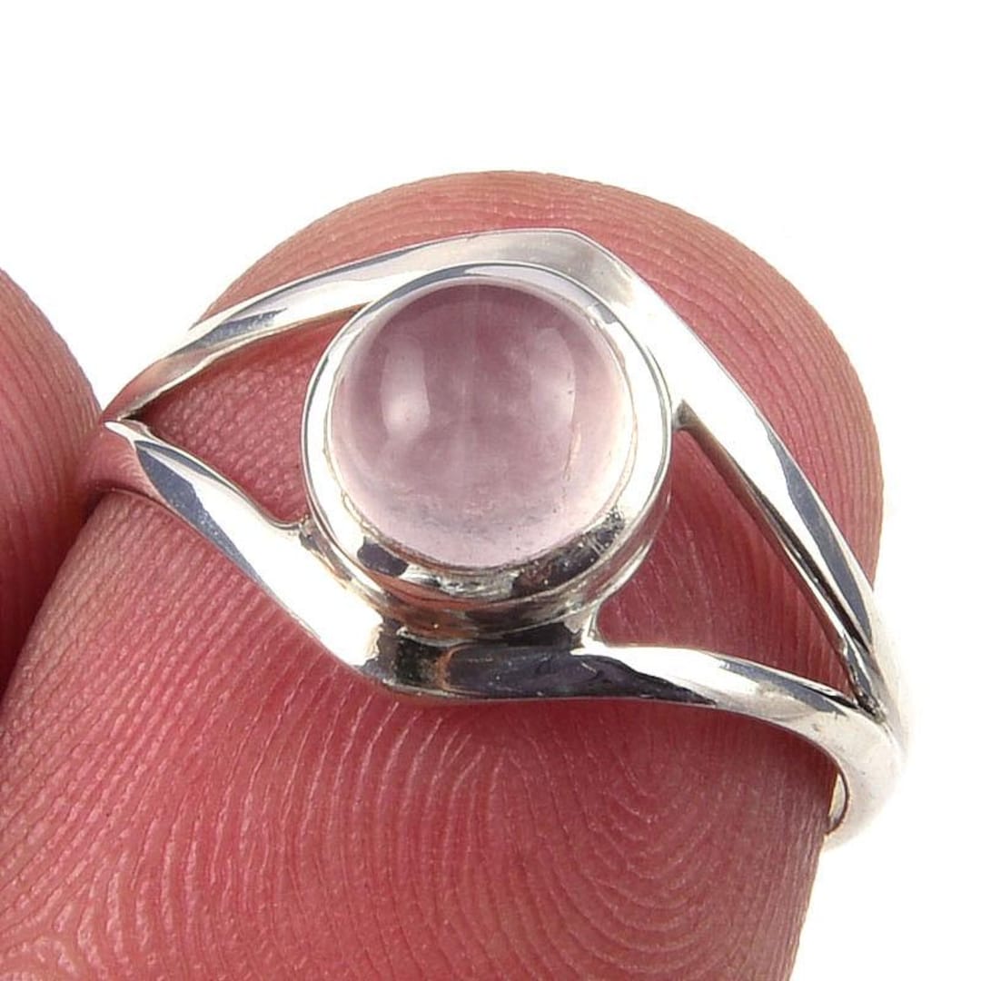 Pink Rose Quartz Ring, Natural Rose Quartz Statement Ring, Rose Quartz Love Ring for Women, Pink ...