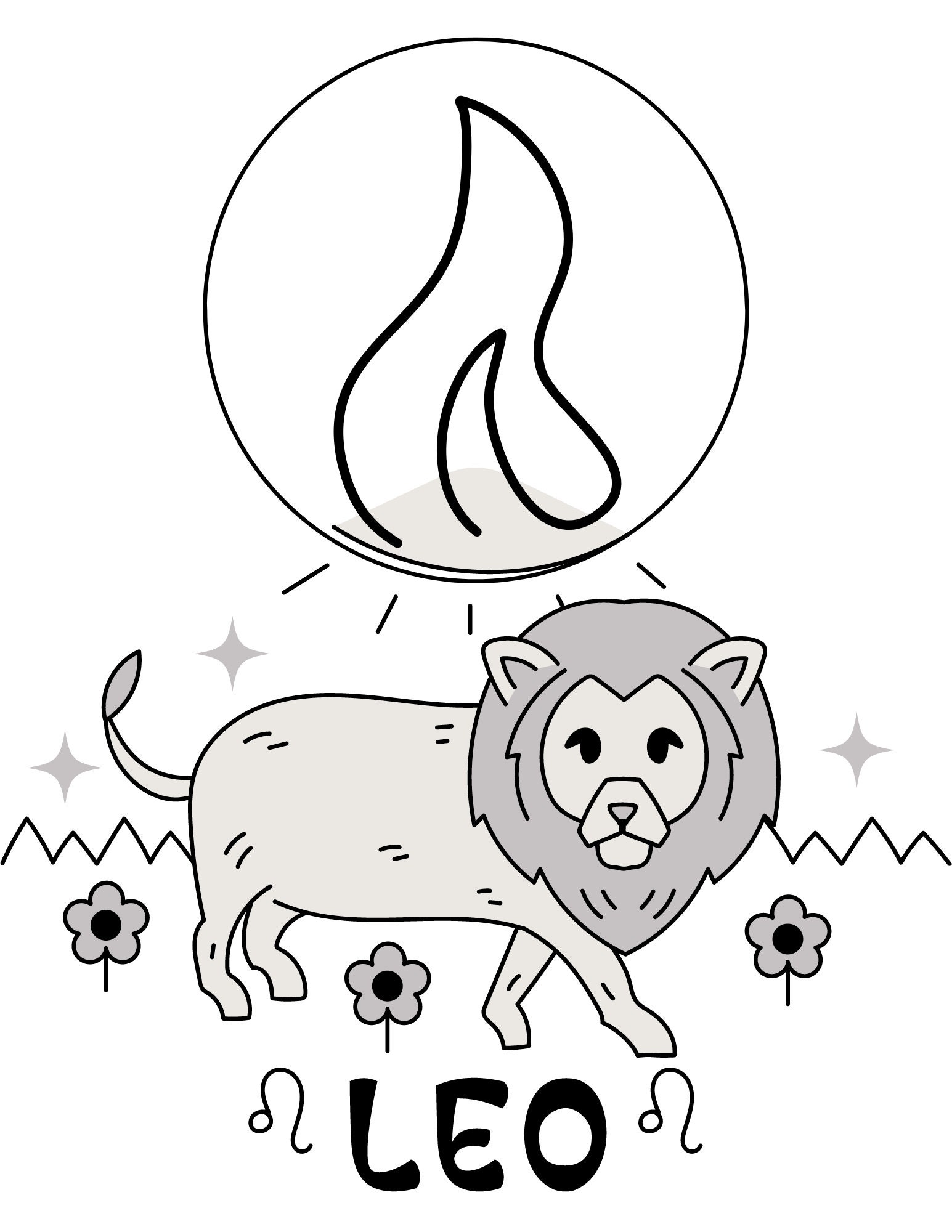 Leo Zodiac Coloring Page - Etsy