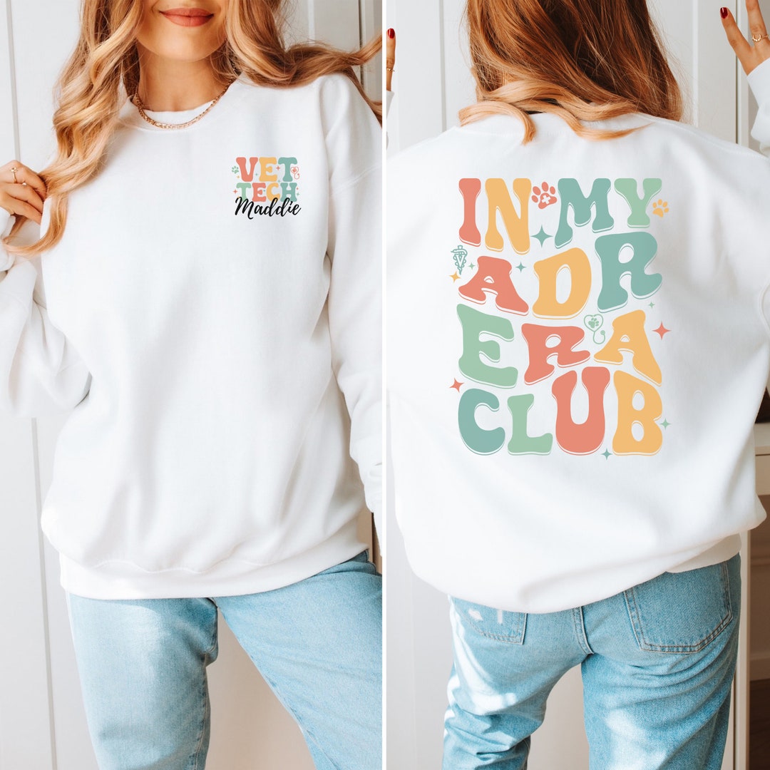 Personalized Vet Tech Sweatshirt: Custom ADR Era Club Apparel - Etsy