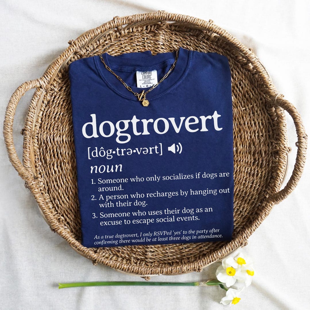 Dogtrovert Definition Shirt, Gift for Dog Trainer, Canine Lover Tshirt ...