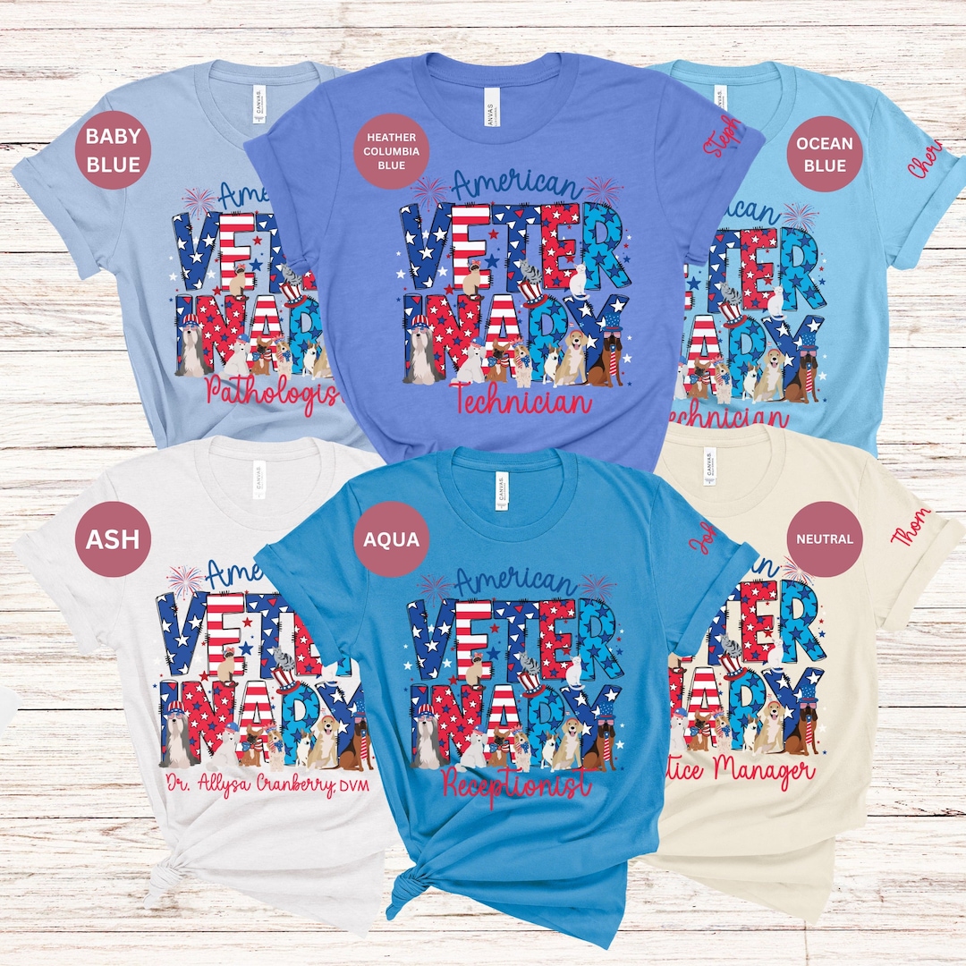 Personalized Patriotic Vet Tech T-shirt: American Veterinary Apparel - Etsy