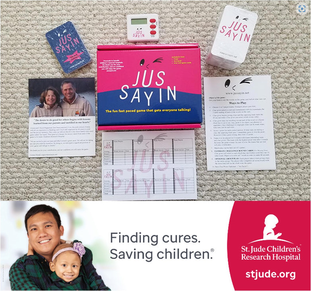 Jus Sayin Word Game. Proceeds to St Judes Children's Research Hospitals ...