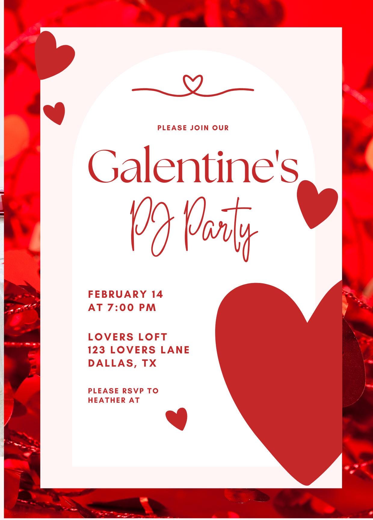 Galentine's Invitation (digital) Editable on Canva - Etsy