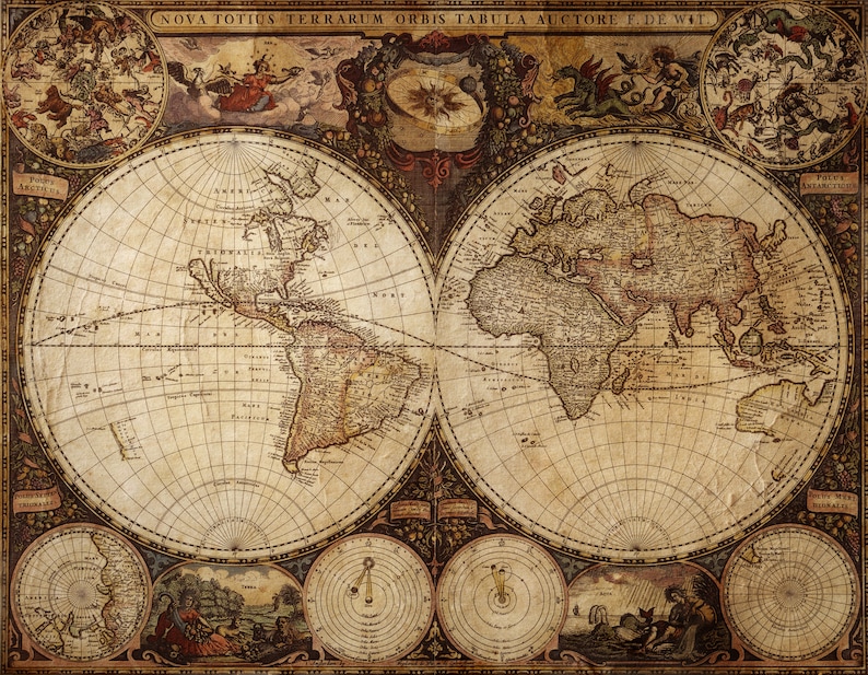 Old Map - A1 Size Large Decoupage Paper - Etsy