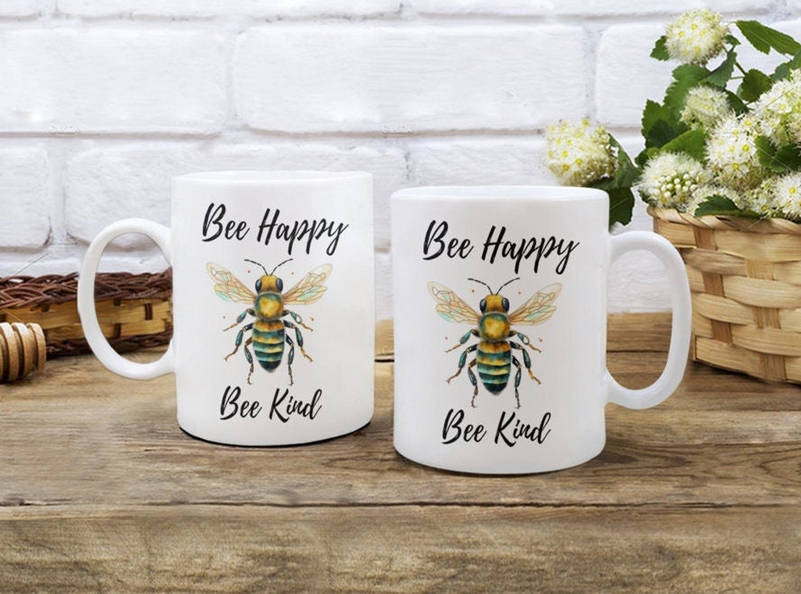 Bee Happy Bee Kind Coffee Mug, Bee Coffee Cup, Large Yellow Bee Coffee ...