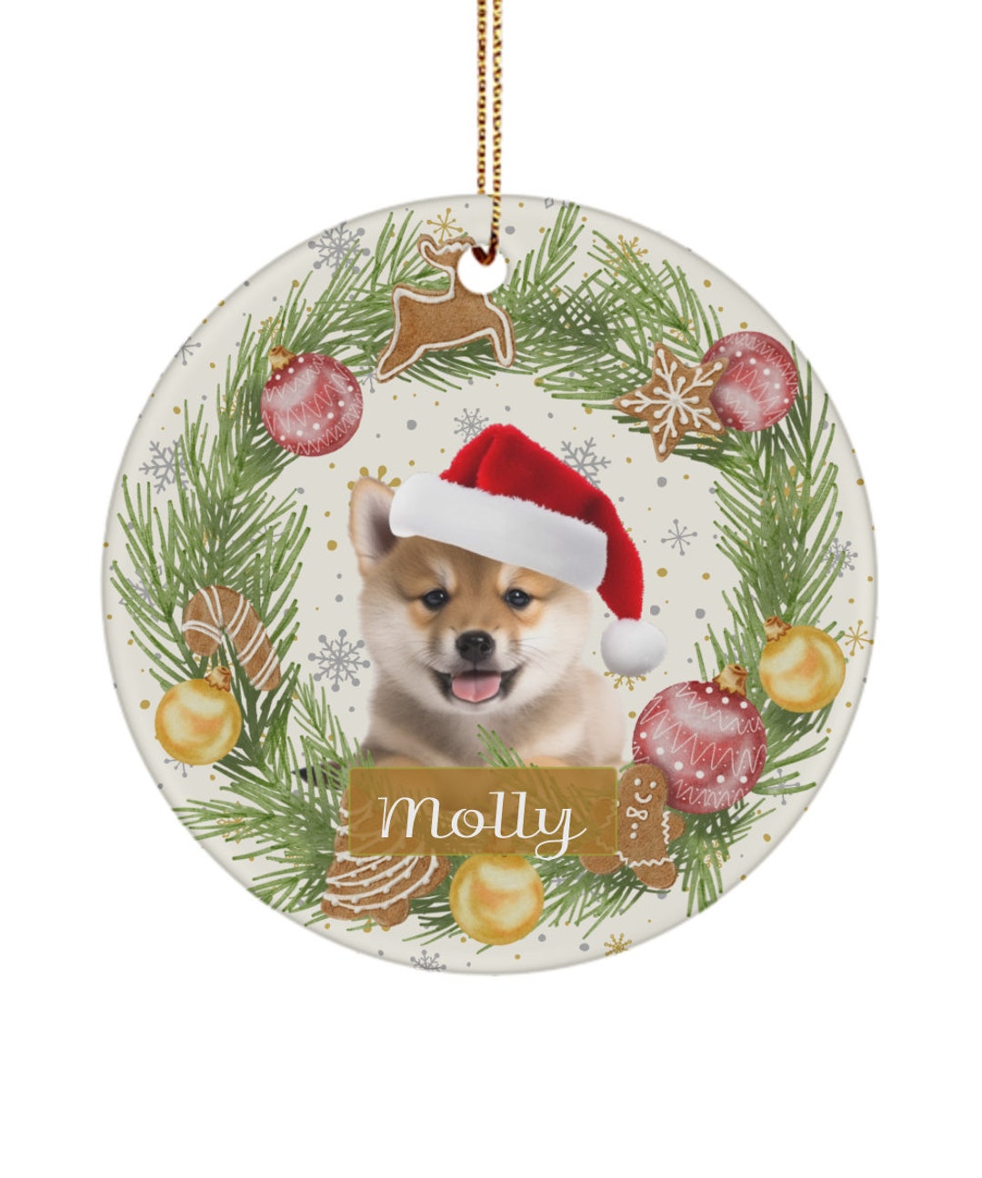 Shiba Inu Ornament, Personalized Hanging Ornaments for Christmas Tree ...