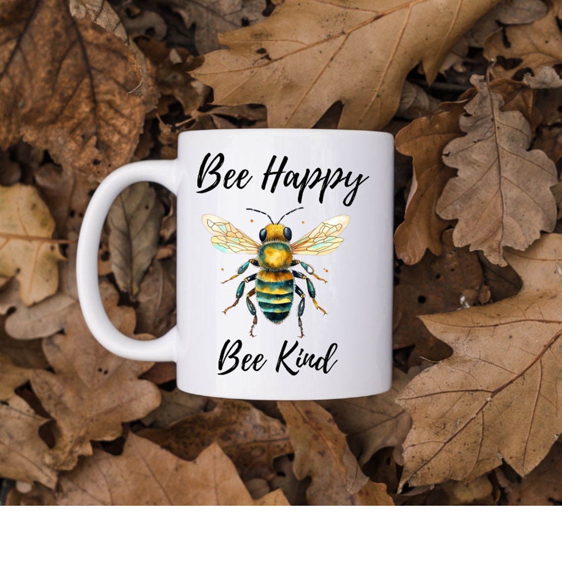 Bee Happy Bee Kind Coffee Mug, Bee Coffee Cup, Large Yellow Bee Coffee ...