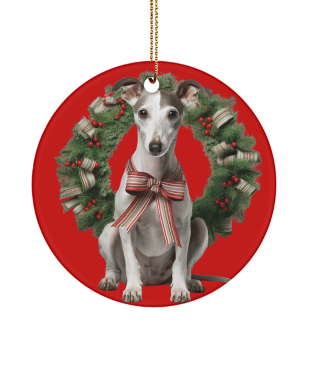Whippet Christmas Ornament, Hanging Ornaments for Christmas Tree, Pet ...