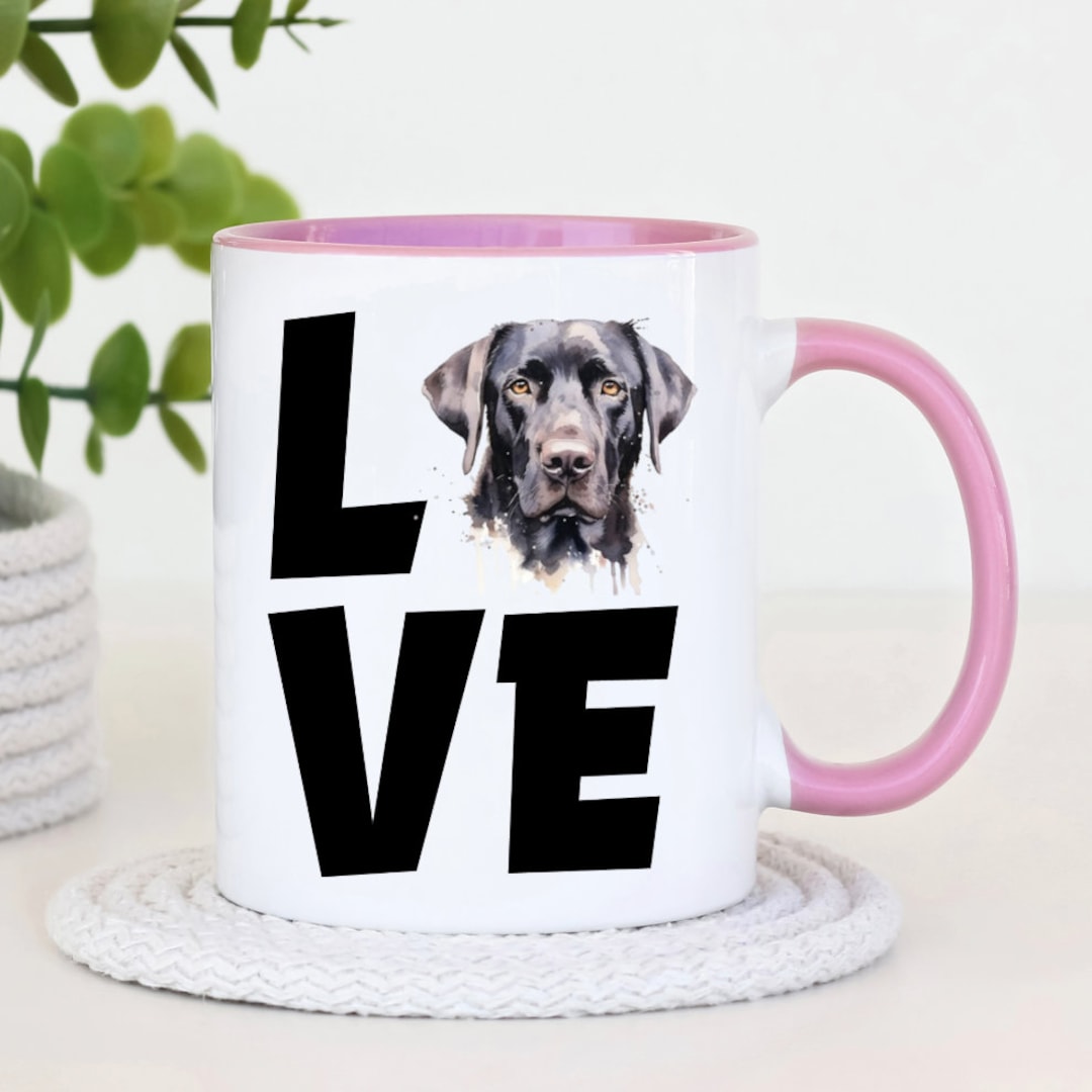 Black Lab Coffee Mug, Labrador Retriever Dog Lover Cup, Retro ...