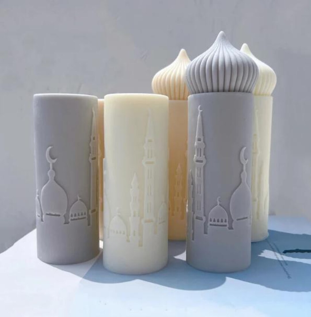 Islamic Mosque Pillar Candle Silicone Mold, Silhouette Candle Ramadan ...
