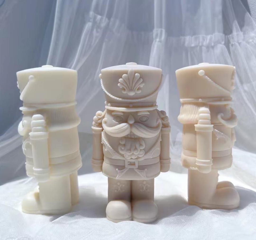 14.3cm/5.5in Shorty Nutcracker Statue Silicone Candle Mold Christmas ...