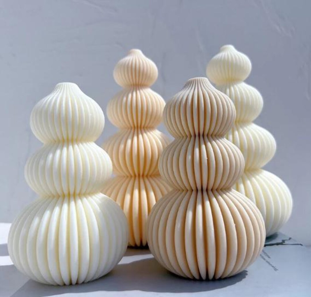 2 Sizes Ball Ribbed Silicone Mold - Mold for Candle, Resin, Cement ...