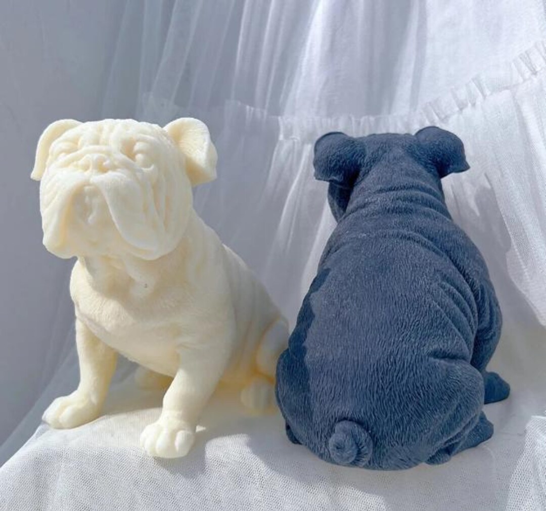 DIFFICULT DESIGN - LARGE Bulldog Puppy Silicone Mould - Mold for Candle ...