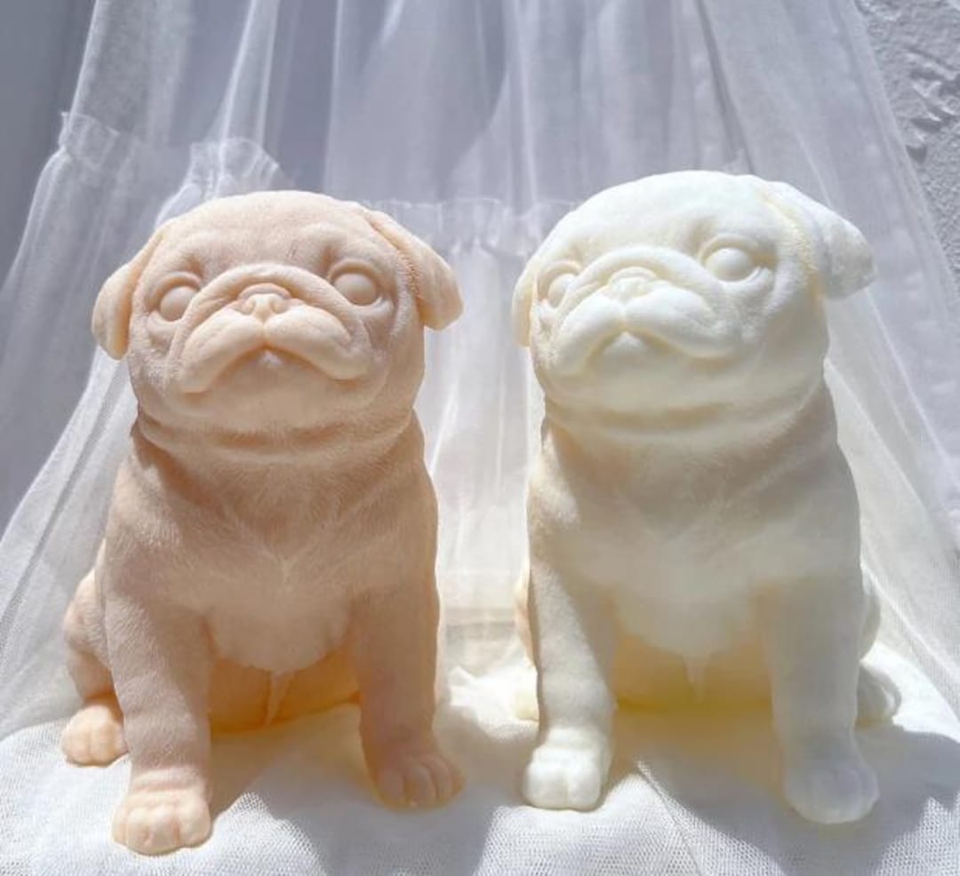 LARGE Sitting Pug Silicone Mould - Mold for Candle, Resin, Cement ...