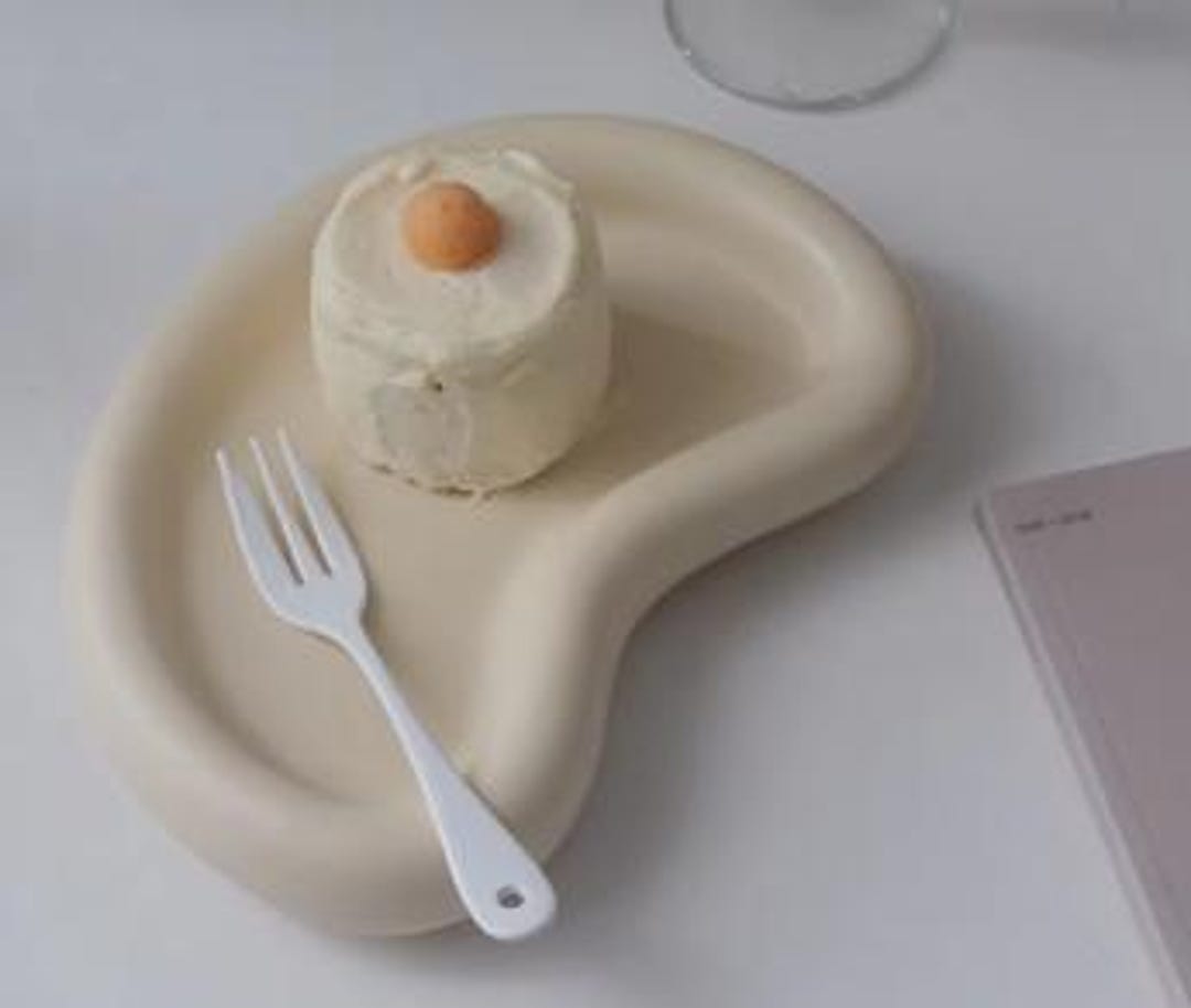 Dinner Plate Cement Concrete Silicone Mold Resin Trinket Moon Shape ...
