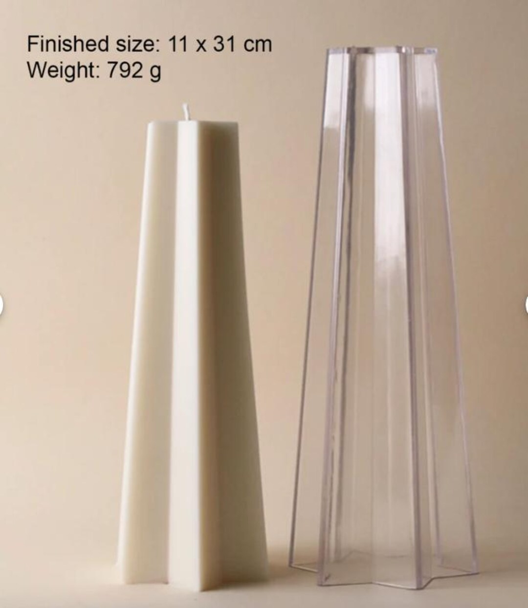 HUGE SIZE Spire Cone Plastic Mould - Mold for Candle, Resin, Cement ...