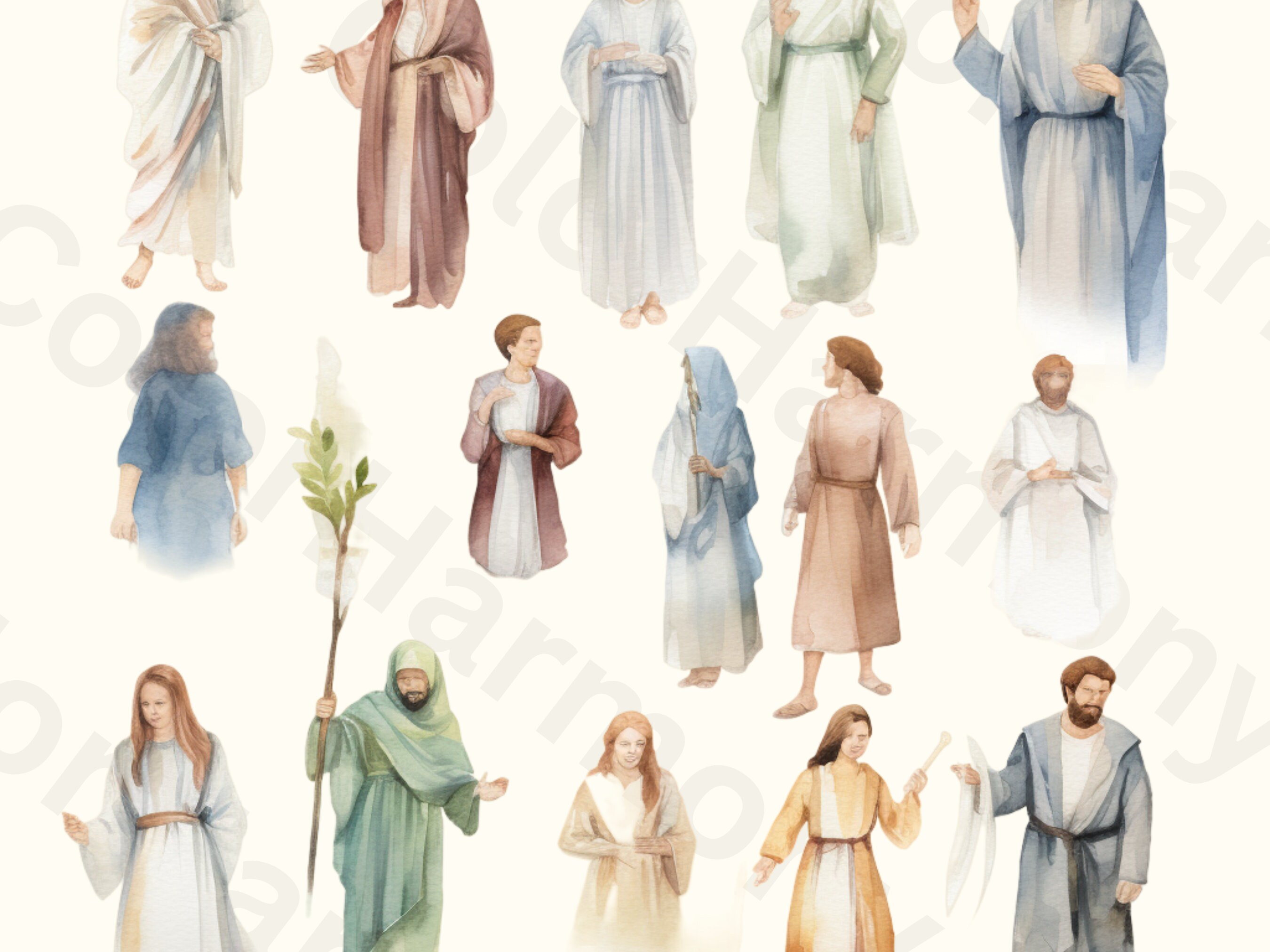 Watercolor Christian Clipart Set Beautiful Hand-painted - Etsy