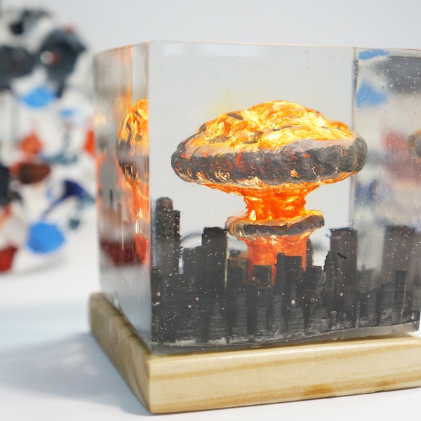 Atomic Bomb Resin Lamp - Etsy