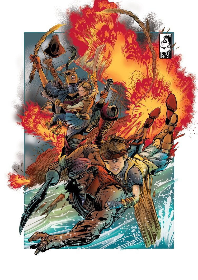 Custom Comic Art - Pirates - Customised Faces - Etsy