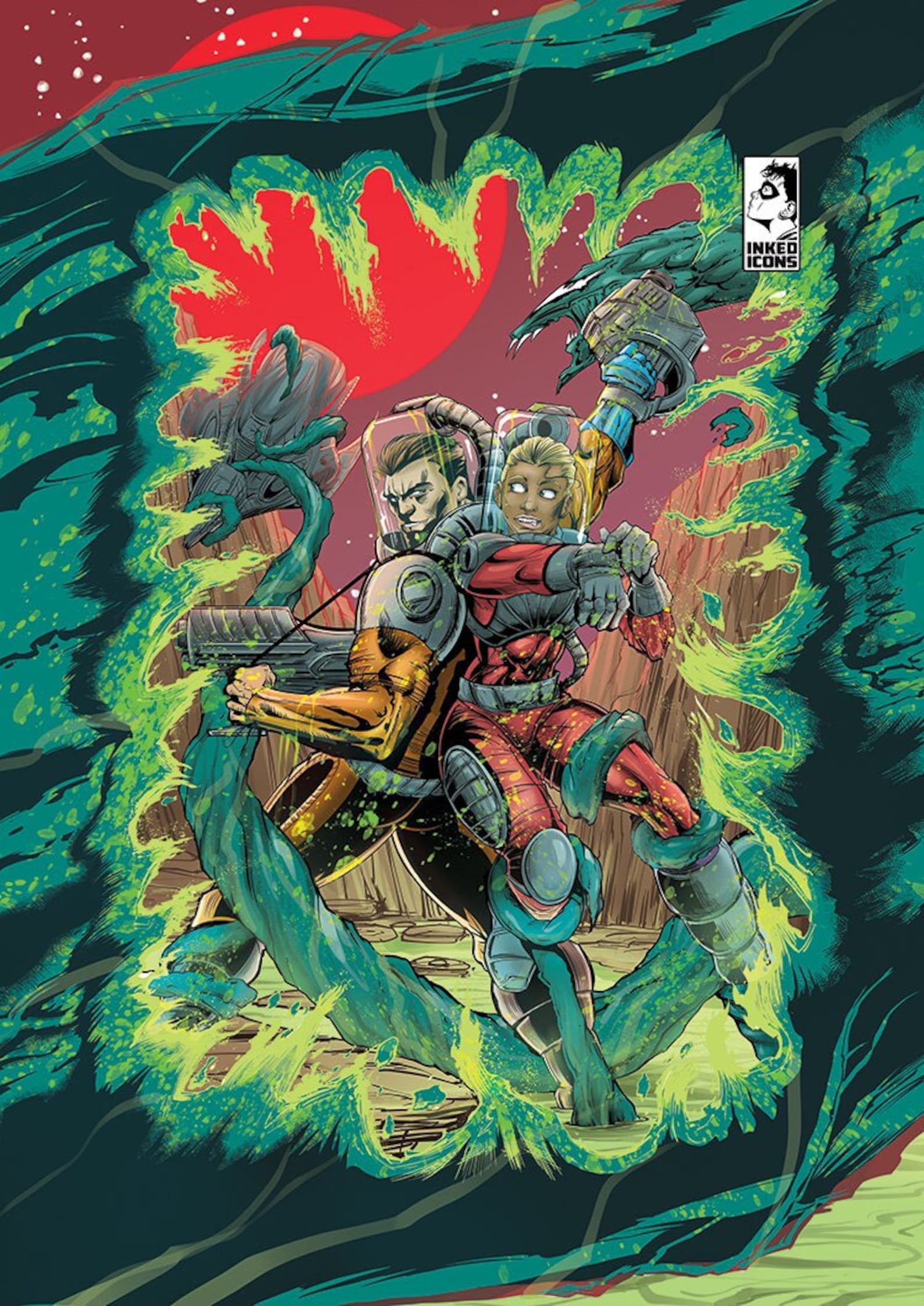 Custom Comic Art - Space Couple - Customised Faces - Etsy